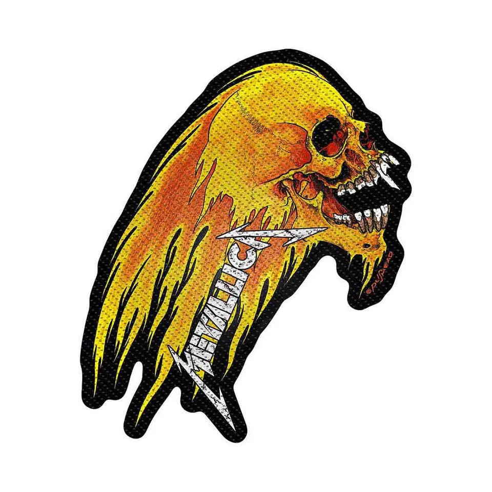 Official Metallica Patch -Flaming Skull (Sew On) | Twisted NZ – Twisted ...