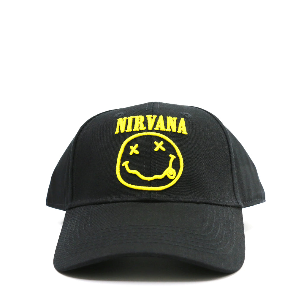 Official Nirvana - Happy Face - Black Baseball Cap | Twisted NZ ...